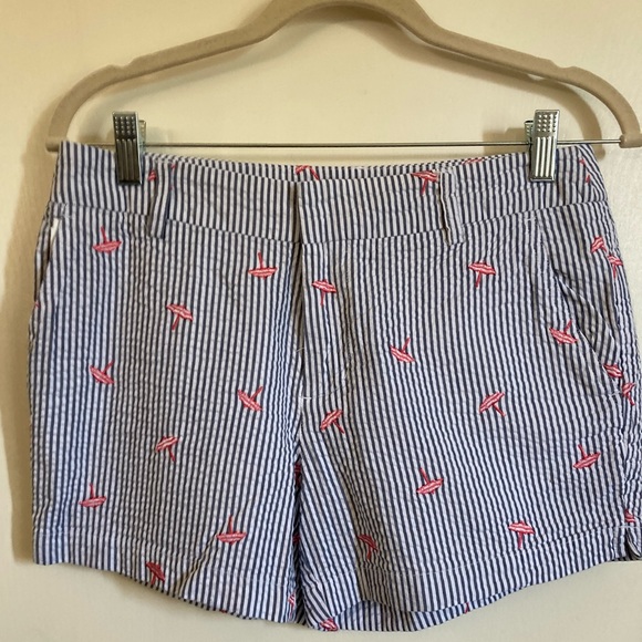 Cynthia Rowley | Shorts | Cynthia Rowley White Blue Seersucker ...